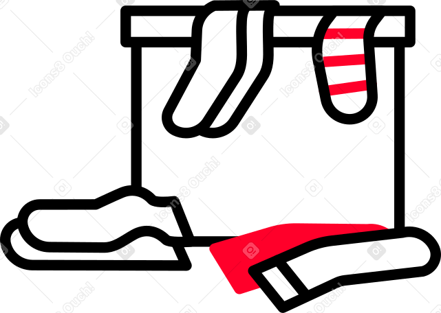 Box full of socks Illustration in PNG, SVG