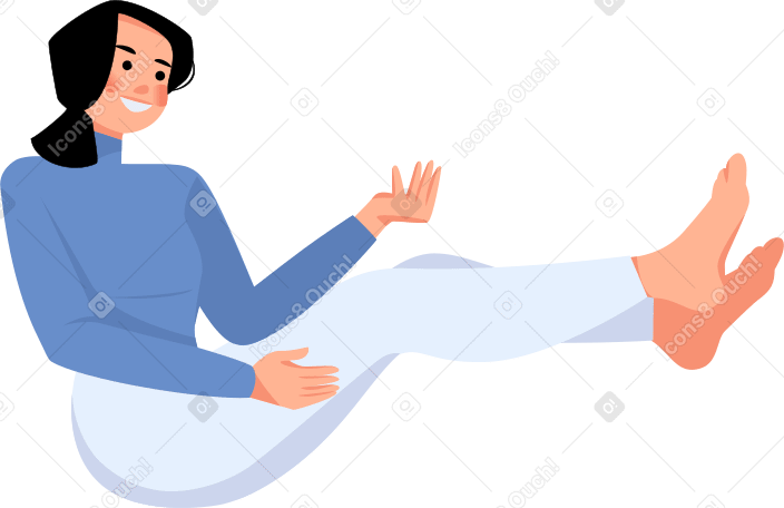 Sitting girl with her legs up插图，PNG、SVG格式。