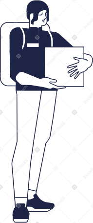 Courier line Illustration in PNG, SVG