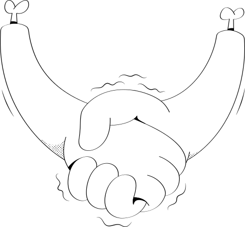 Handshake of two hands Illustration in PNG, SVG