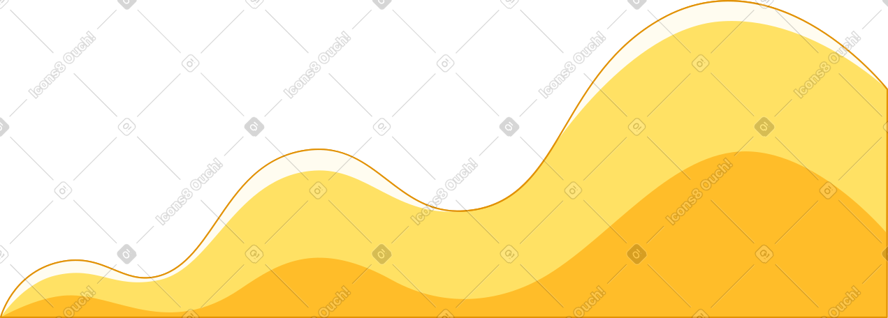 Yellow waves background PNG, SVG