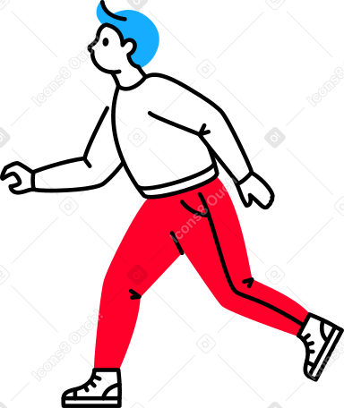 Man running to the left Illustration in PNG, SVG