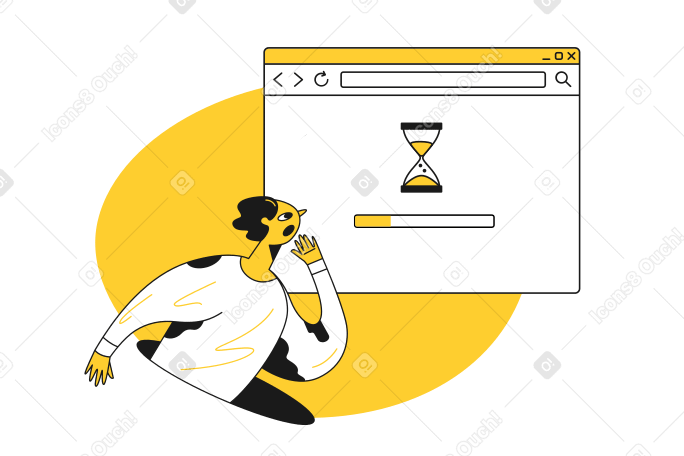 Slow page uploading Illustration in PNG, SVG