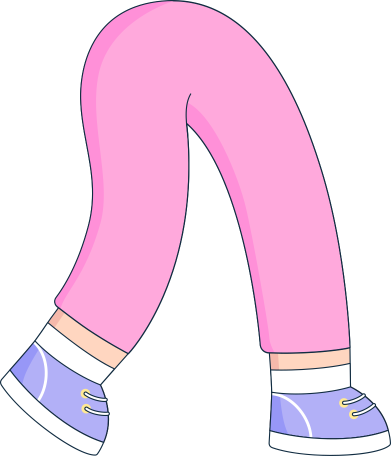 Legs in pink pants Illustration in PNG, SVG