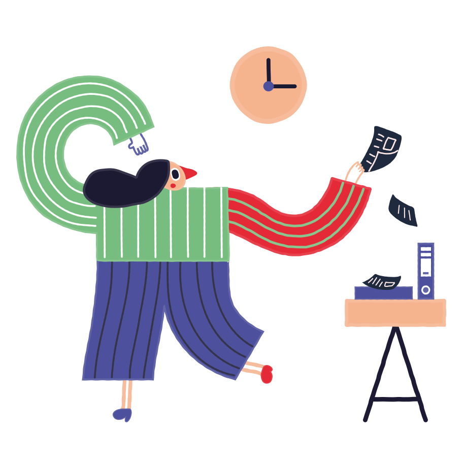 style Girl is in a hurry to finish work Vector images in PNG and SVG ...