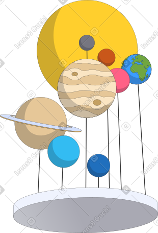 Model of the solar system PNG, SVG