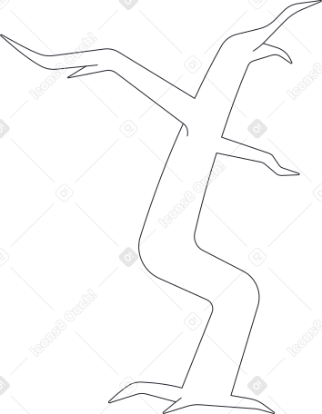 White crooked tree Illustration in PNG, SVG