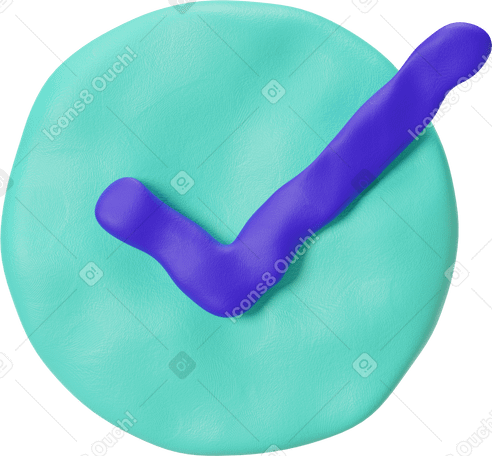 3D Blue round check mark icon Illustration in PNG, SVG