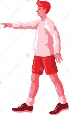 Man pointing side view Illustration in PNG, SVG