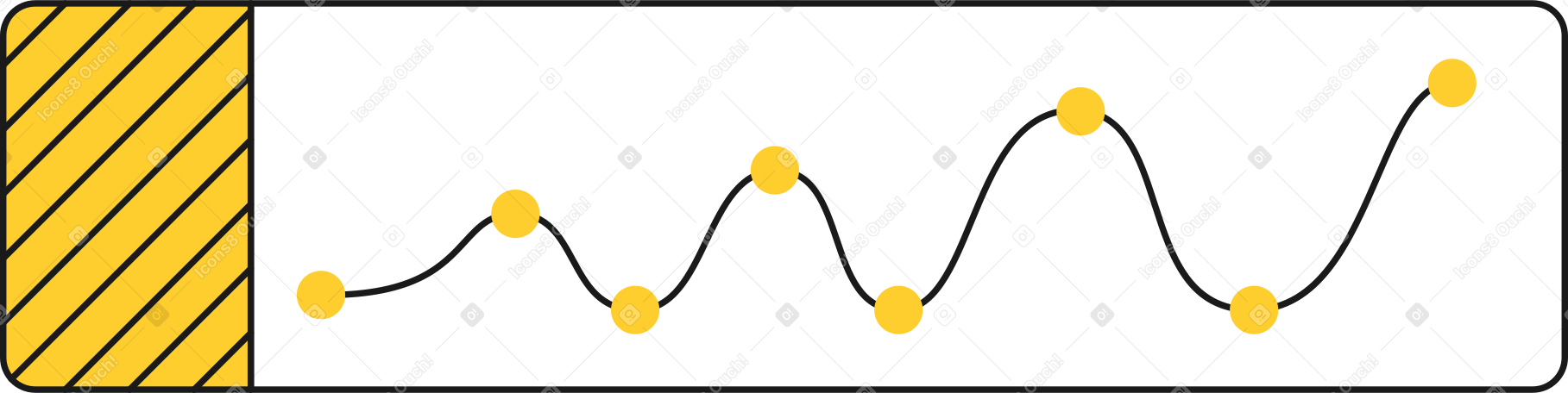 Curve plot with dots in window Illustration in PNG, SVG