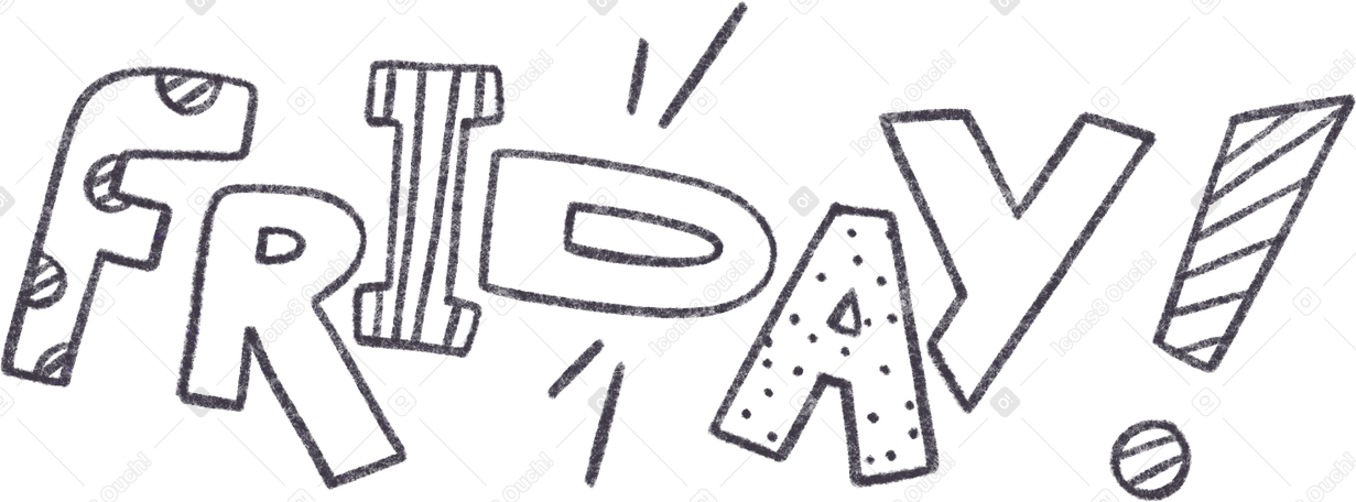 Friday letter Illustration in PNG, SVG