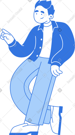Man leaning and pointing at something PNG, SVG