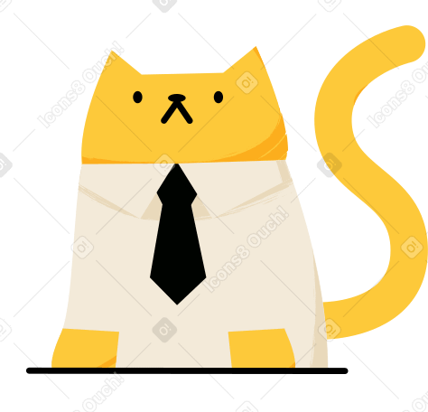 Cat in shirt and tie Illustration in PNG, SVG
