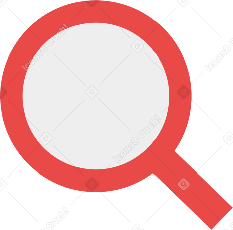 Red magnifying glass Illustration in PNG, SVG