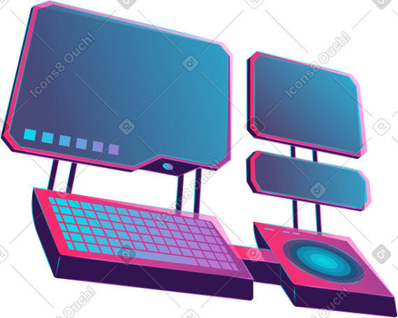 Futuristic computer PNG, SVG