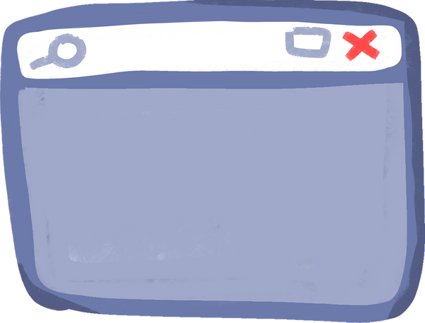 Blue computer screen window Illustration in PNG, SVG