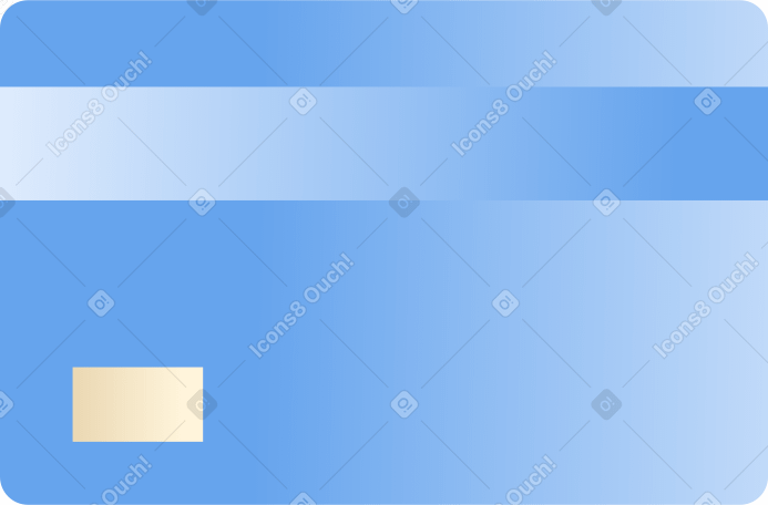 Blue bank card Illustration in PNG, SVG