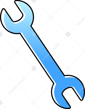 Blue wrench Illustration in PNG, SVG
