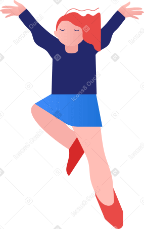 Girl jumping Illustration in PNG, SVG