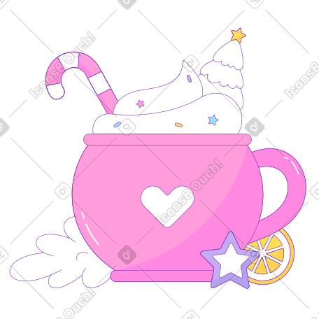 Mug with New Year sweets PNG, SVG