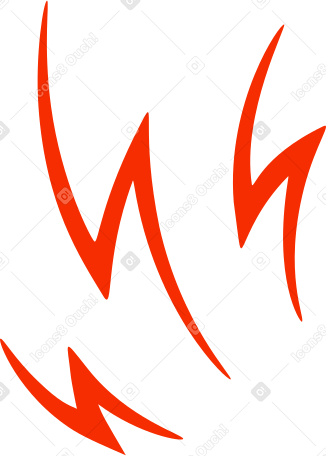 Three red lightning bolts Illustration in PNG, SVG