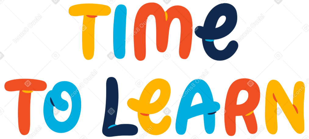Lettering time to learn Illustration in PNG, SVG