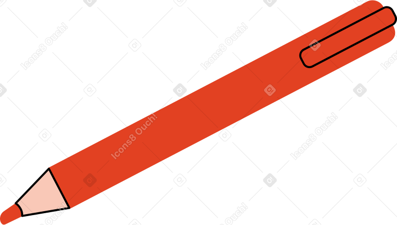 Red pen Illustration in PNG, SVG