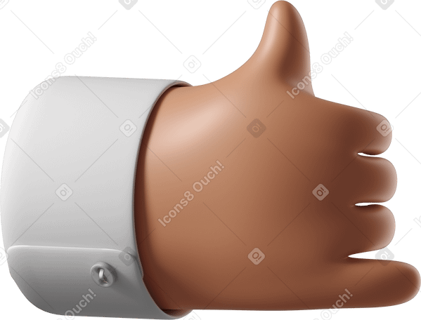 3D Tanned skin hand making call me sign Illustration in PNG, SVG