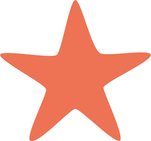 Orange star shape Illustration in PNG, SVG