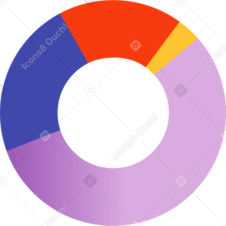 Donut chart Illustration in PNG, SVG