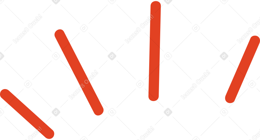 Four red lines Illustration in PNG, SVG