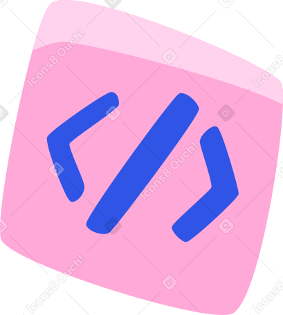 Pink card with programming icon Illustration in PNG, SVG