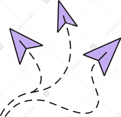 Three outgoing aircraft messages Illustration in PNG, SVG