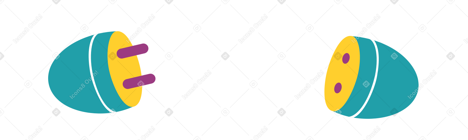 Plug and socket connect Illustration in PNG, SVG