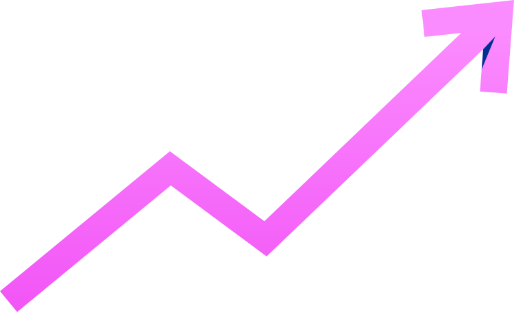 Pink arrow up chart Illustration in PNG, SVG