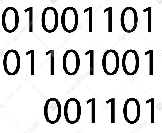 Numbers zero and one Illustration in PNG, SVG