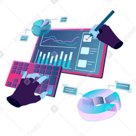 Data analytics and visualization on screen PNG, SVG