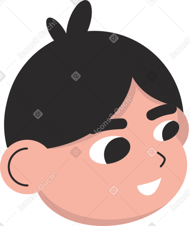 Joyful head of a man Illustration in PNG, SVG
