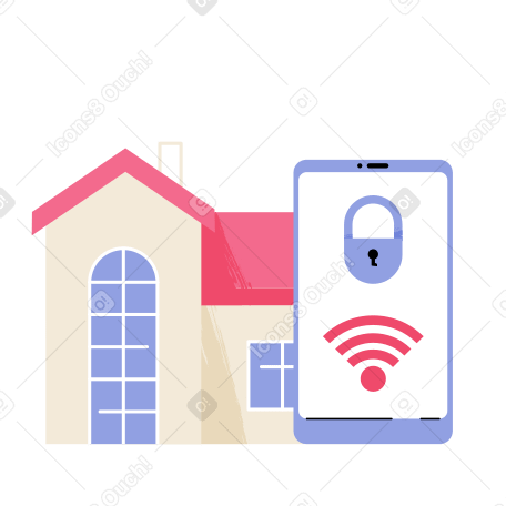 Smart house security Illustration in PNG, SVG