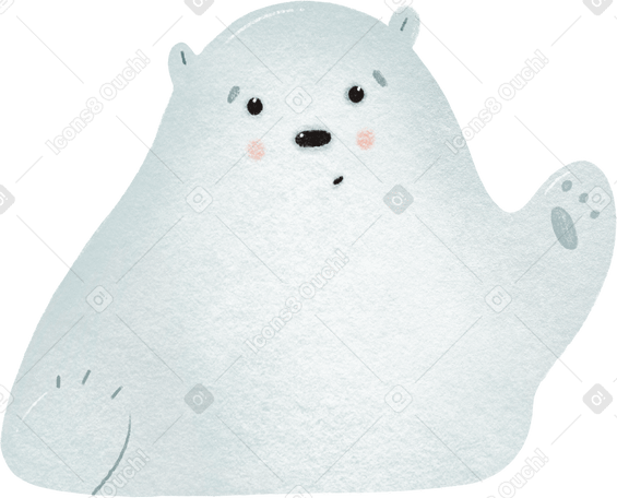 White bear Illustration in PNG, SVG
