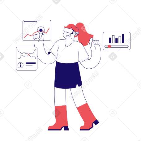 Working with analytics in virtual reality animated illustration in GIF ...