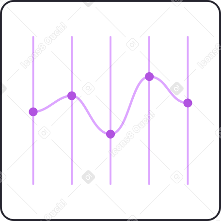Graph on white square Illustration in PNG, SVG