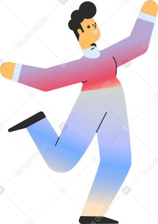 Happy man dancing Illustration in PNG, SVG