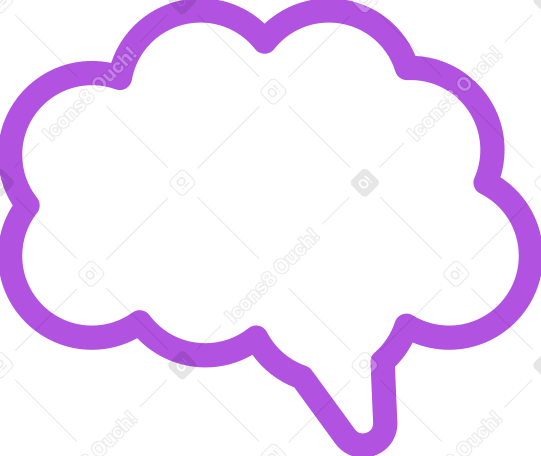 Purple linear brain Illustration in PNG, SVG