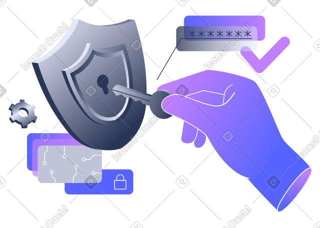 Cybersecurity- password authentication complete PNG, SVG