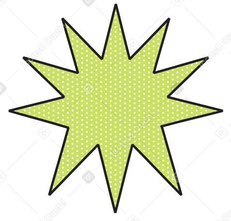 Green multi-pointed star Illustration in PNG, SVG