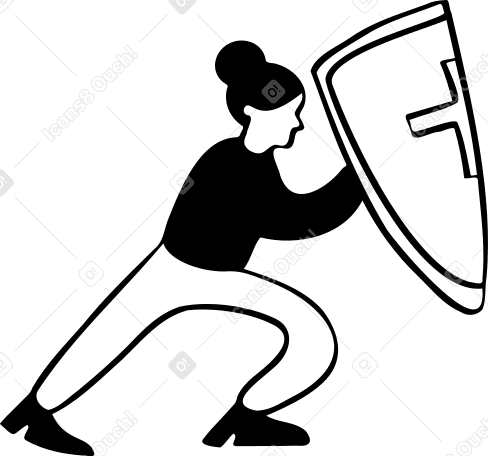 Woman with a shield PNG, SVG