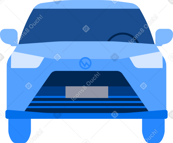 Passenger car front view Illustration in PNG, SVG