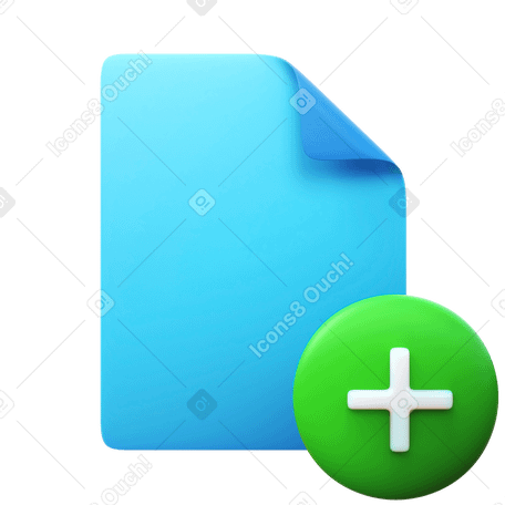 3D add file Illustration in PNG, SVG