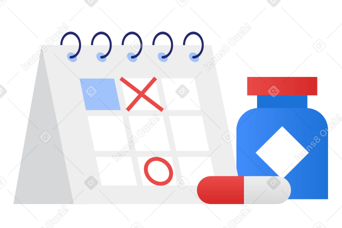 Medication schedule Illustration in PNG, SVG